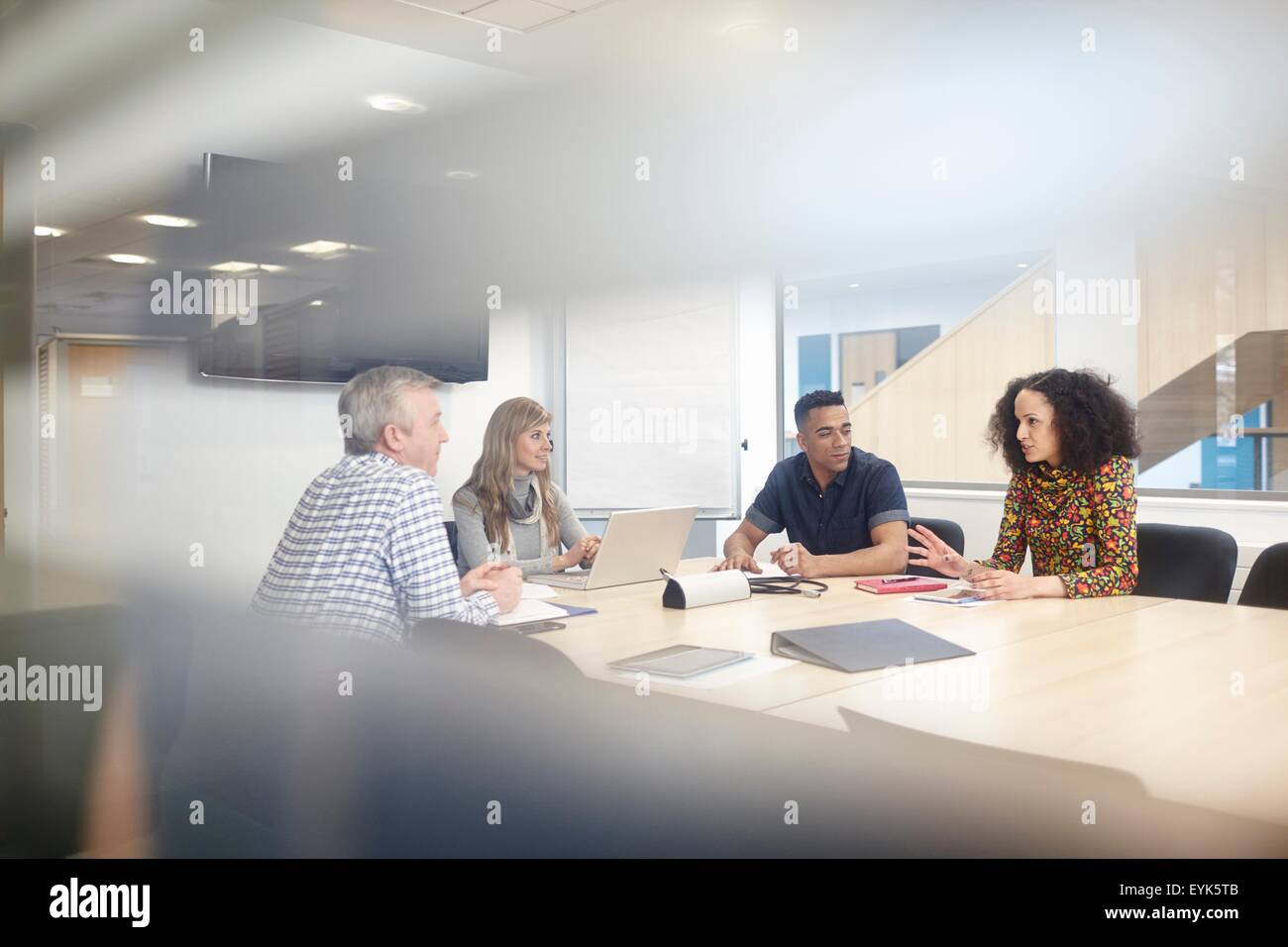 Business team meeting at conference table Stock Photo - Alamy