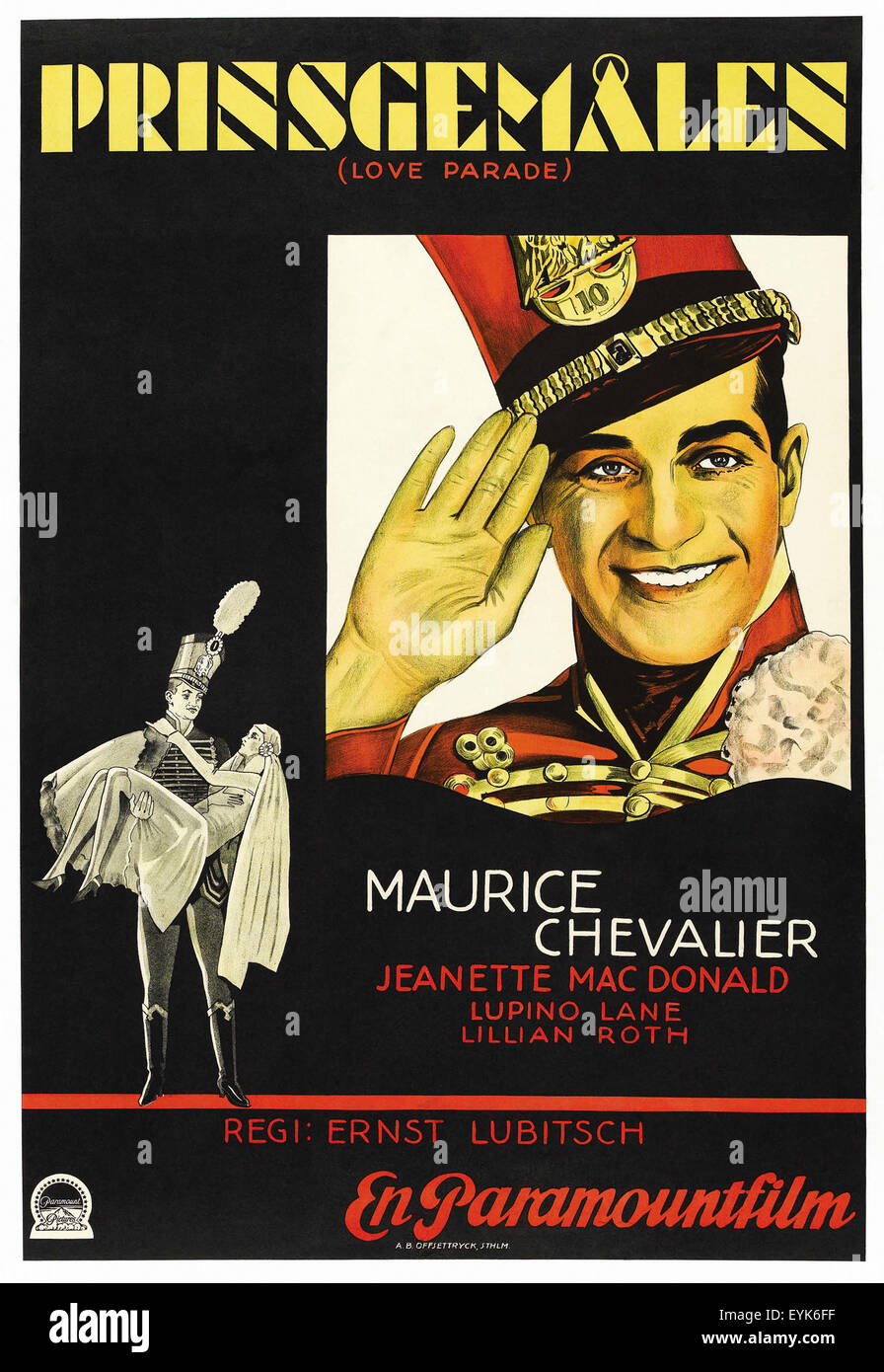 The Love Parade - Maurice Chevalier - Movie Poster Stock Photo - Alamy