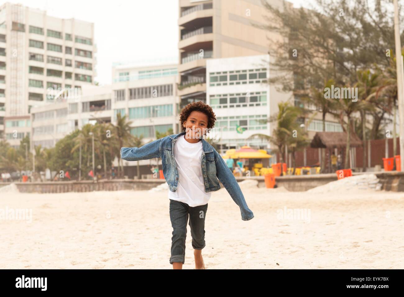Boy enjoying beach, Rio de Janeiro, Brazil Stock Photo - Alamy