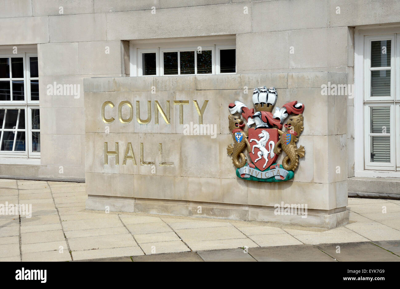 Maidstone, Kent, UK. County Hall, home of the Kent County Council Stock ...