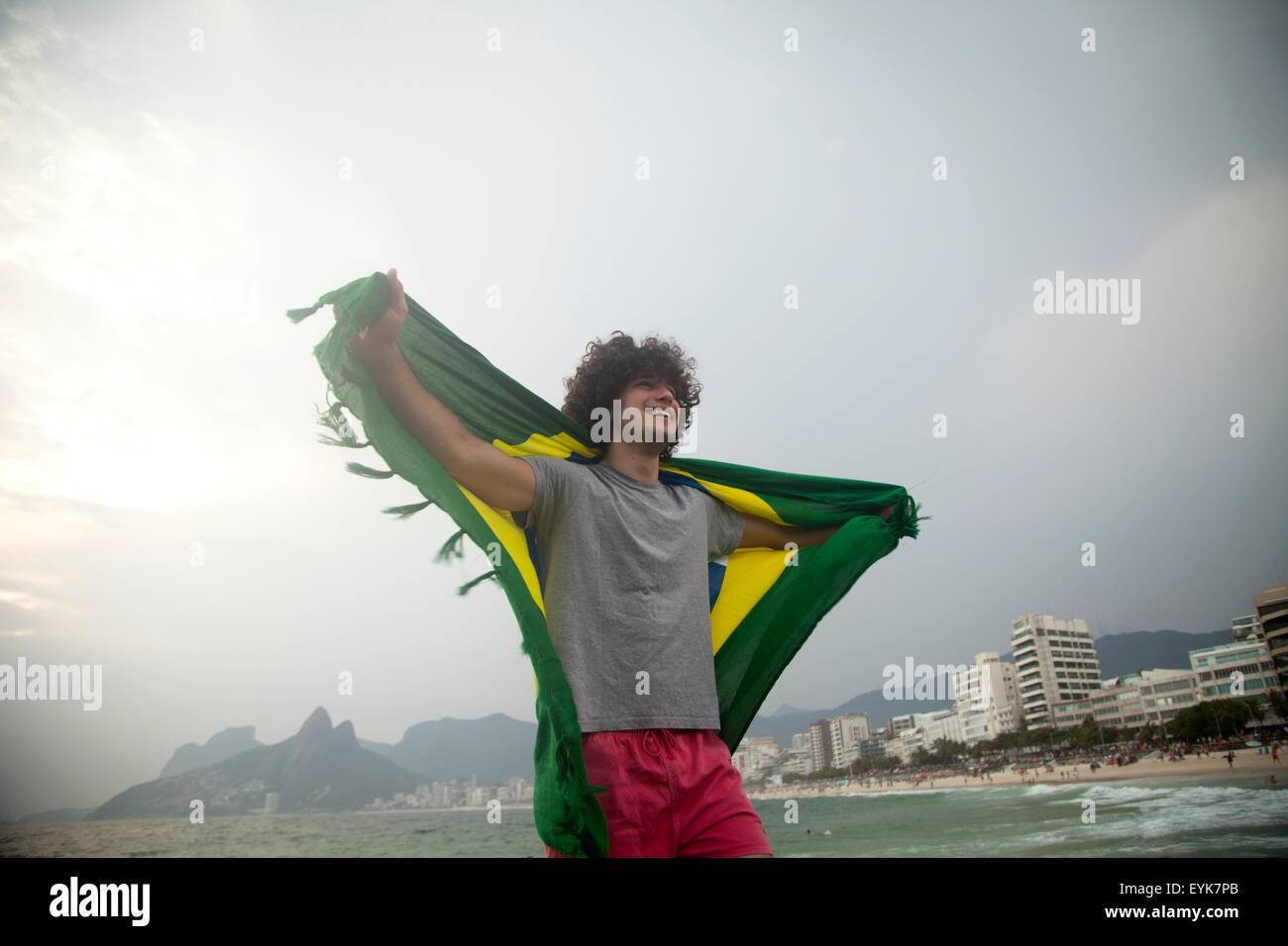 Beach brazil flag hi-res stock photography and images - Alamy