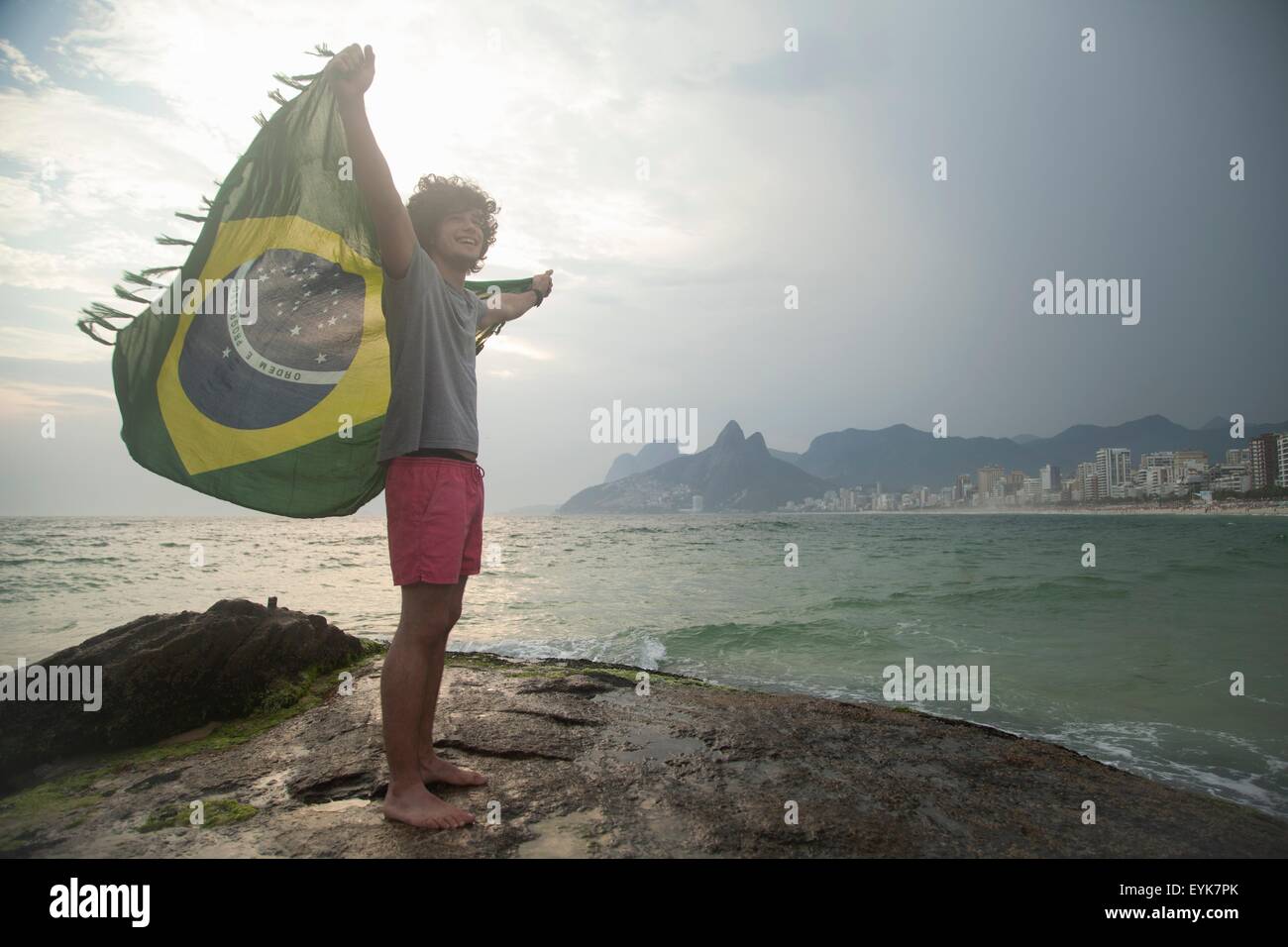 Man beach brazilian flag hi-res stock photography and images - Alamy