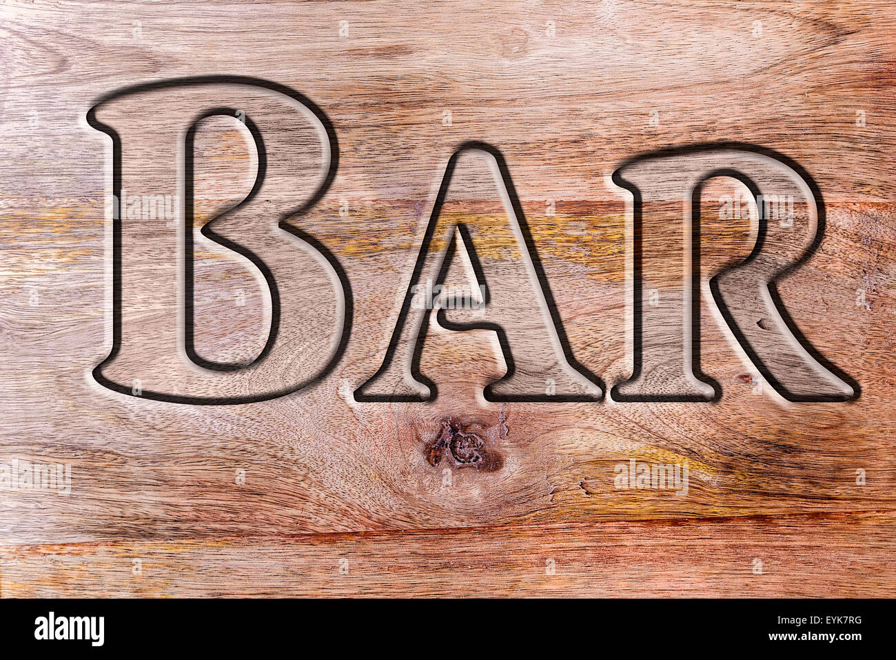 bar signboard written on wood Stock Photo - Alamy