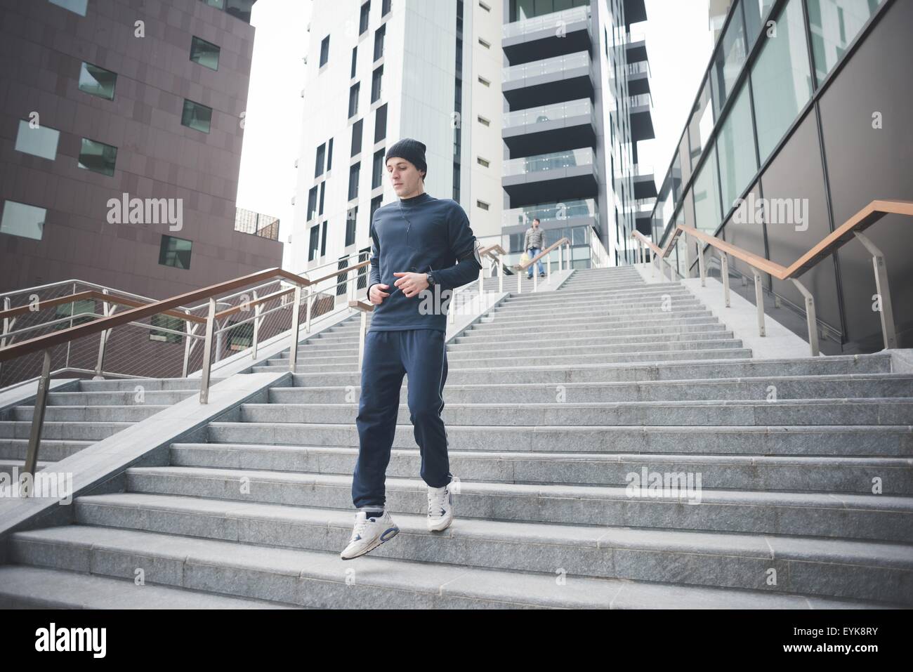 Running down stairs hi-res stock photography and images - Alamy