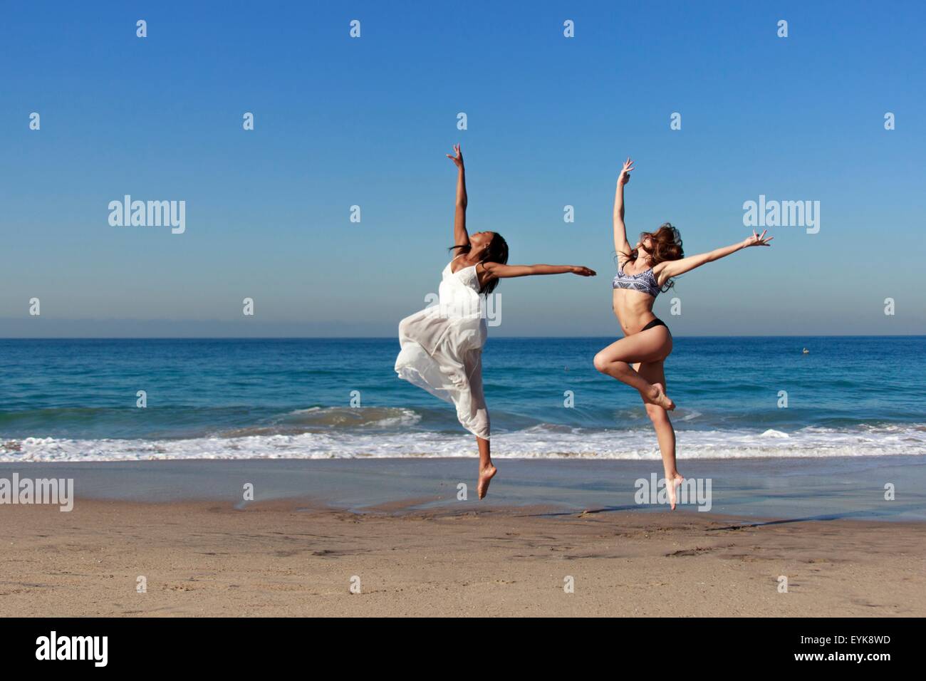 Dancer Leaping On Beach