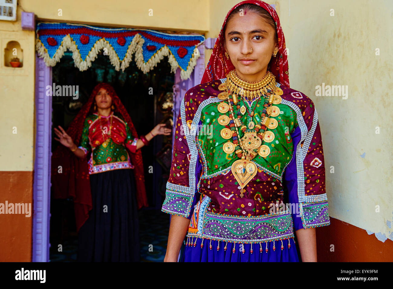 India, Gujarat, Kutch, Padhar village, Ahir ethnic group Stock Photo ...