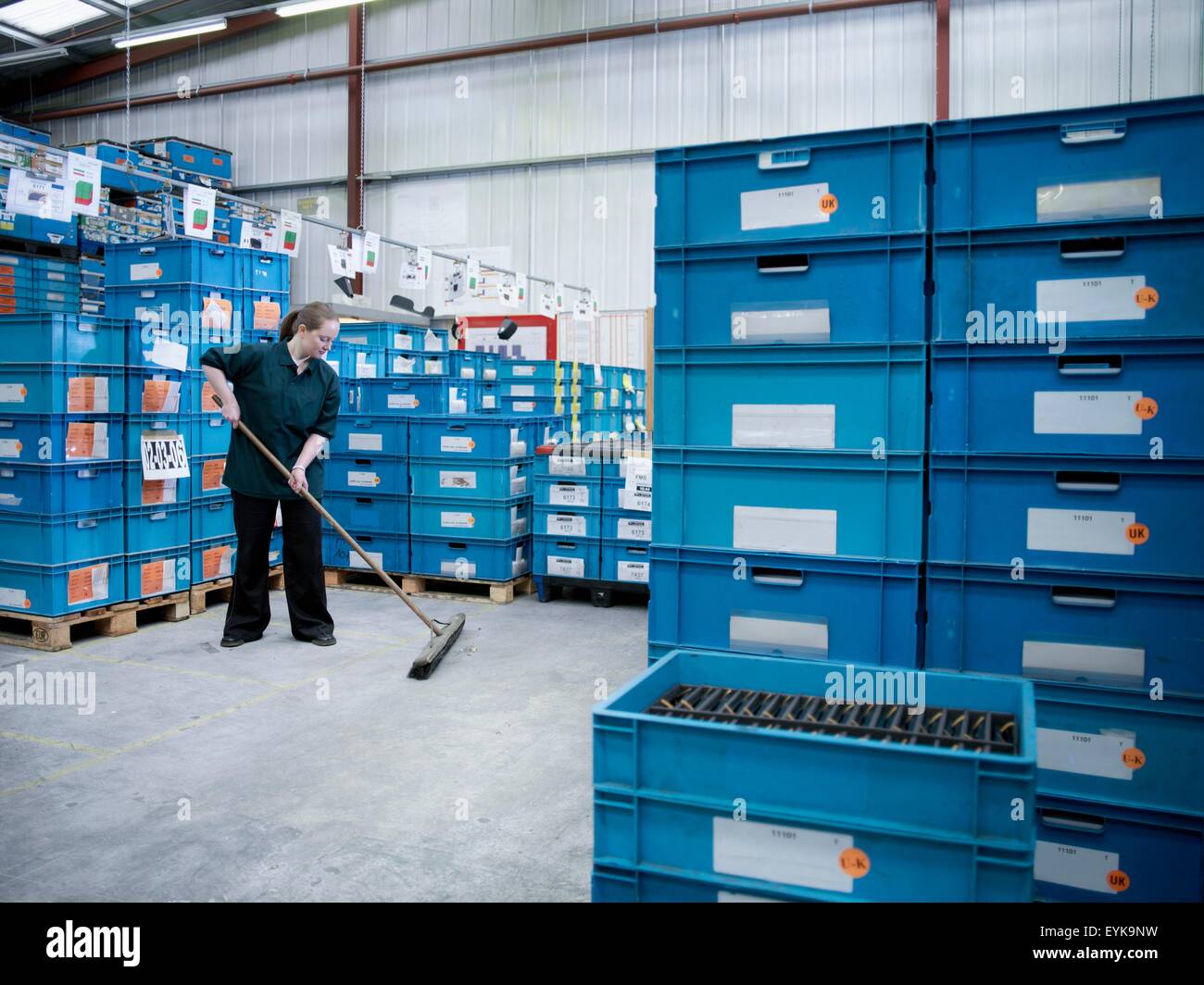 Worker sweeping factory hi-res stock photography and images - Alamy