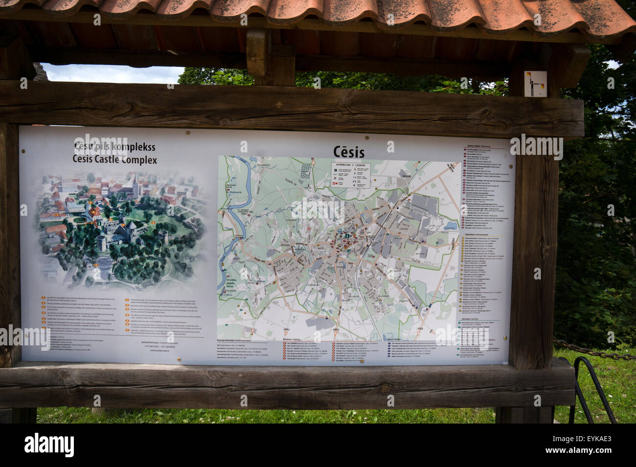 A map of Cesis and of the Cesis Castle complex Stock Photo - Alamy