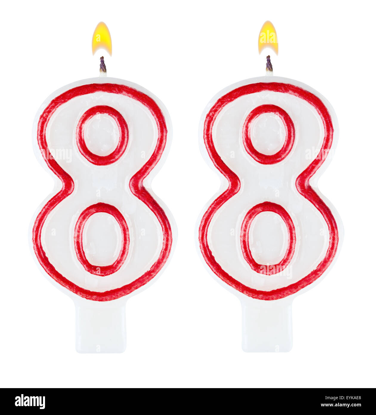 Birthday candles number eighty eight isolated on white background Stock ...