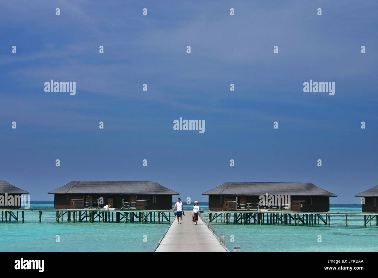 Water Bungalows in the Maldives Stock Photo - Alamy