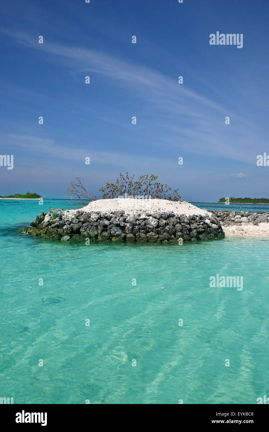 Rocks at the maldives islands Stock Photo - Alamy