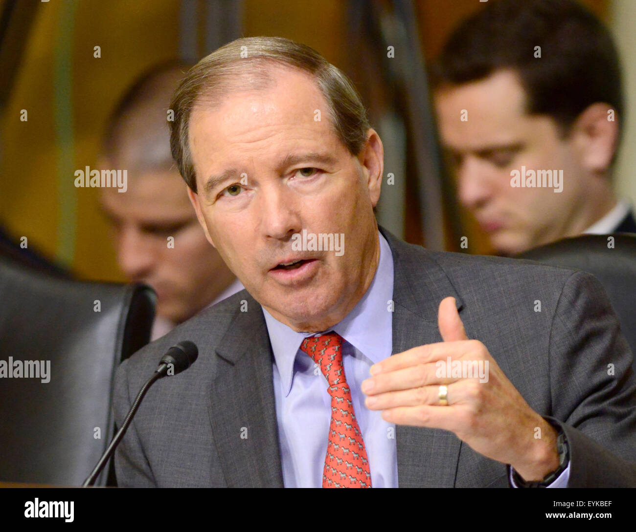 United States Senator Tom Udall (Democrat of New Mexico) questions the ...