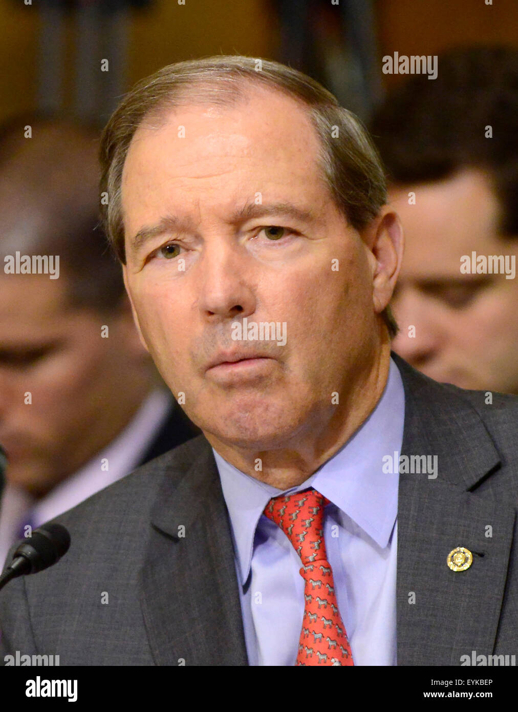 United States Senator Tom Udall (Democrat of New Mexico) questions the ...