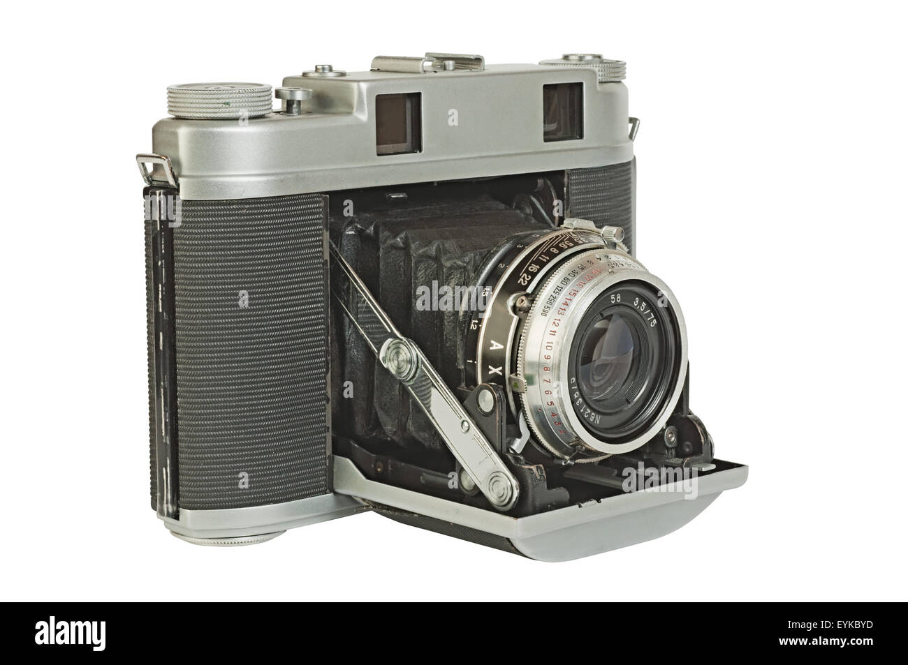 Old photo camera, a rangefinder with (accordion) folding lens Stock ...
