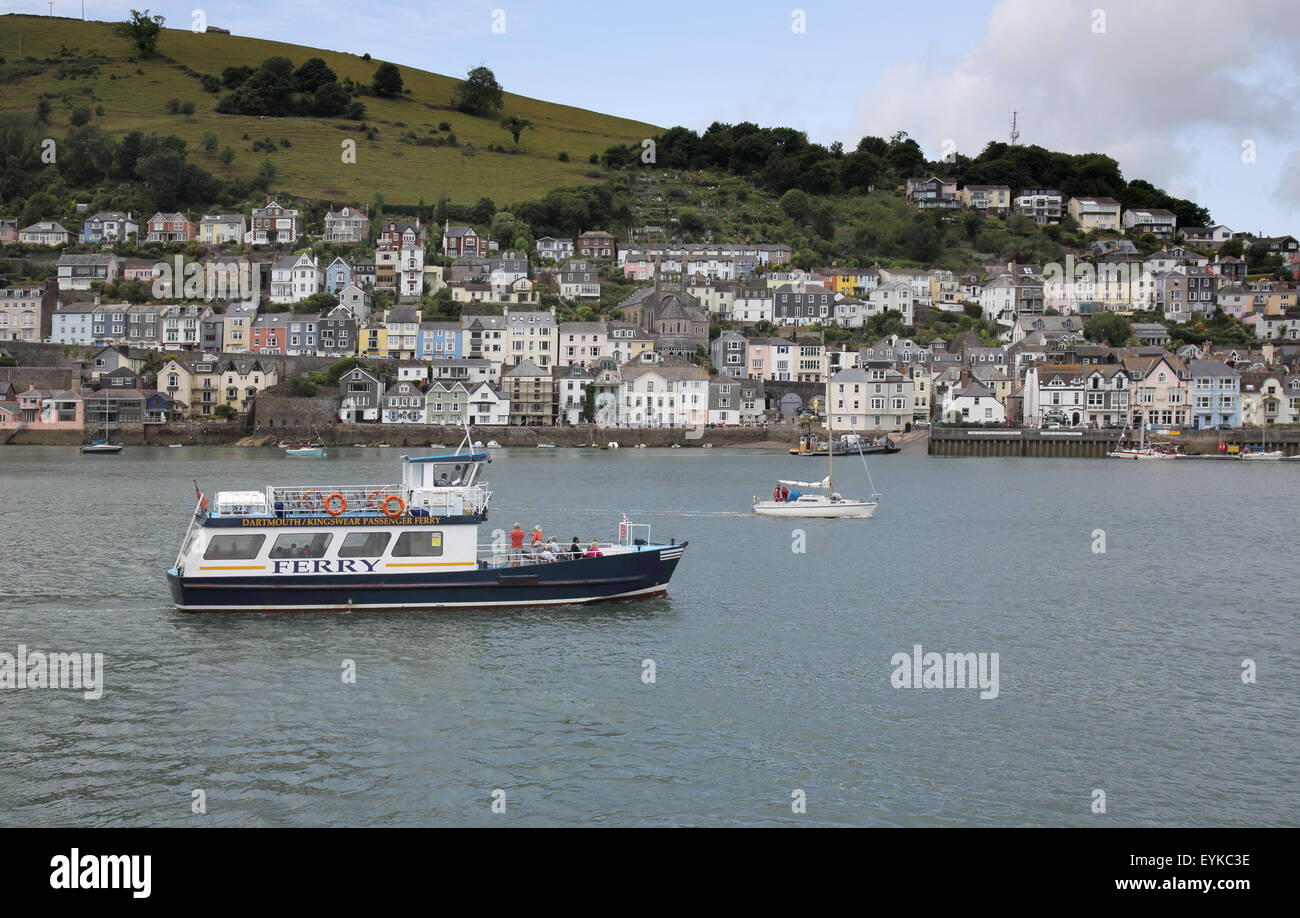 passenger ferry from kingswear to dartmouth on the river dart in south ...