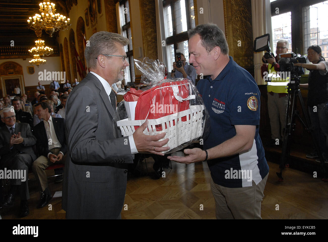 Copenhagen, Denmark. 31st July, 2015. H.R.H prince Joachim and son ...