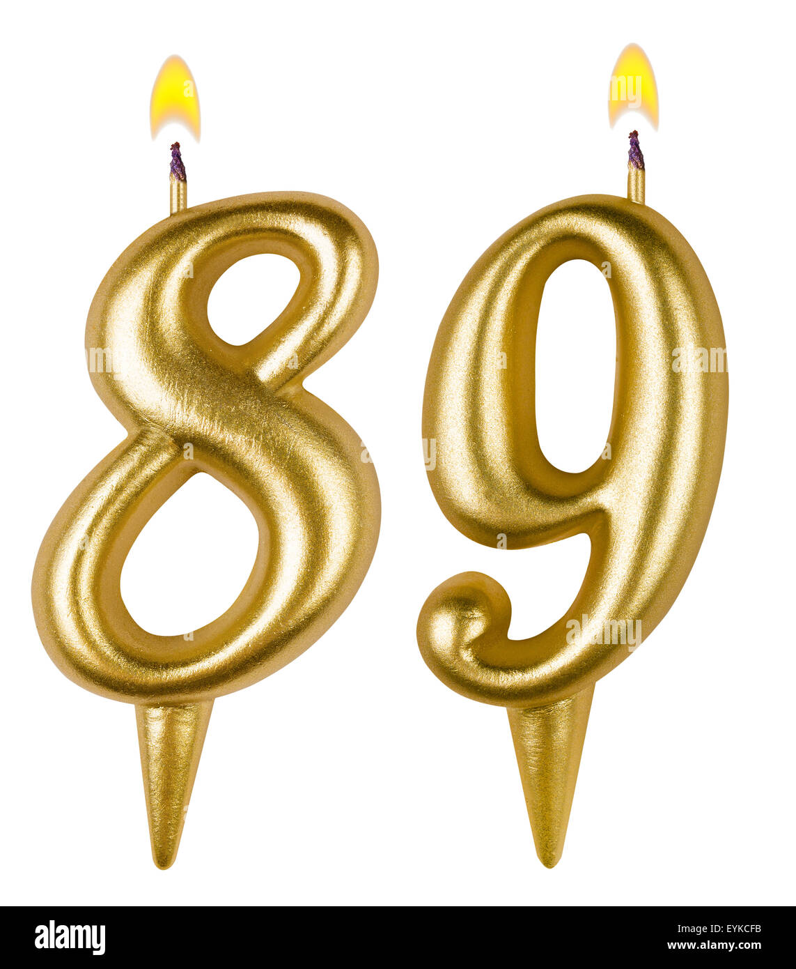 Birthday candles number eighty nine isolated on white background Stock ...