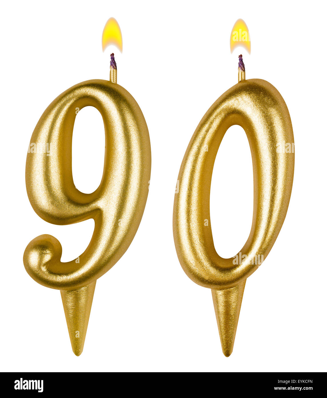 Birthday candles number ninety isolated on white background Stock Photo ...