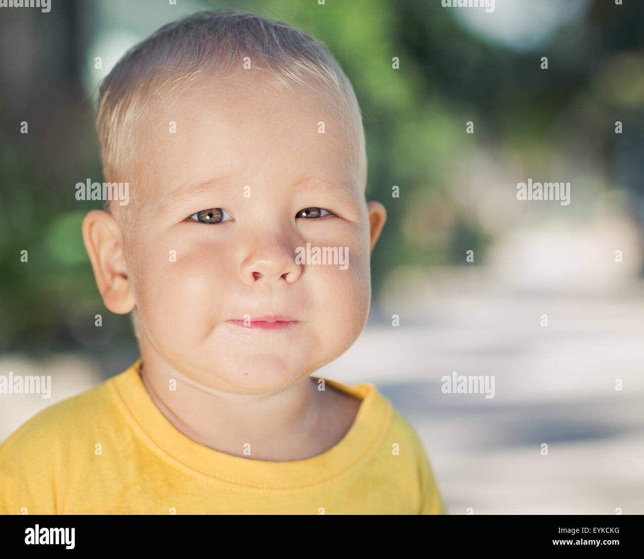 Cute caucasian baby outdoor portrait Stock Photo - Alamy
