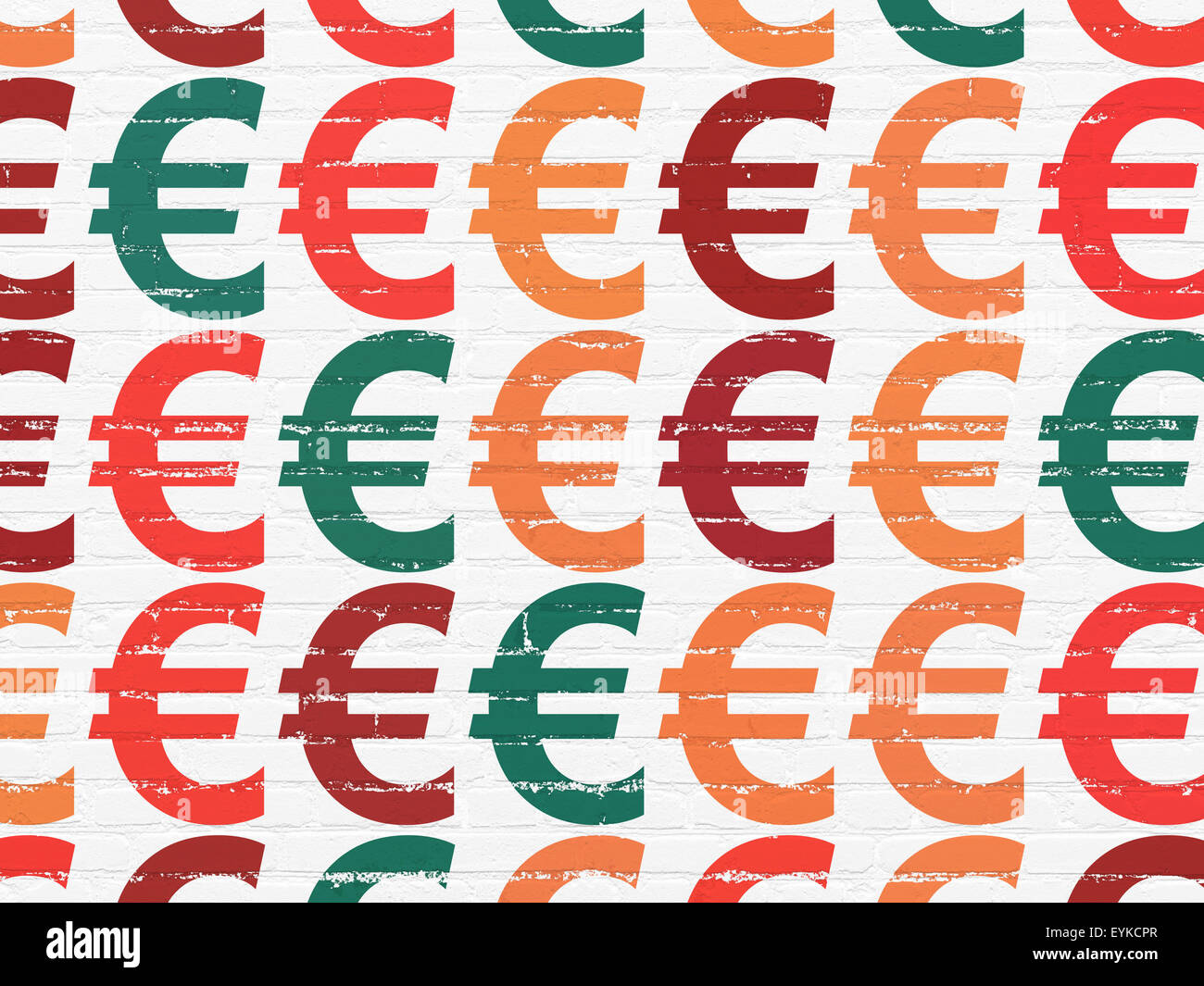 Banking concept: Euro icons on wall background Stock Photo - Alamy