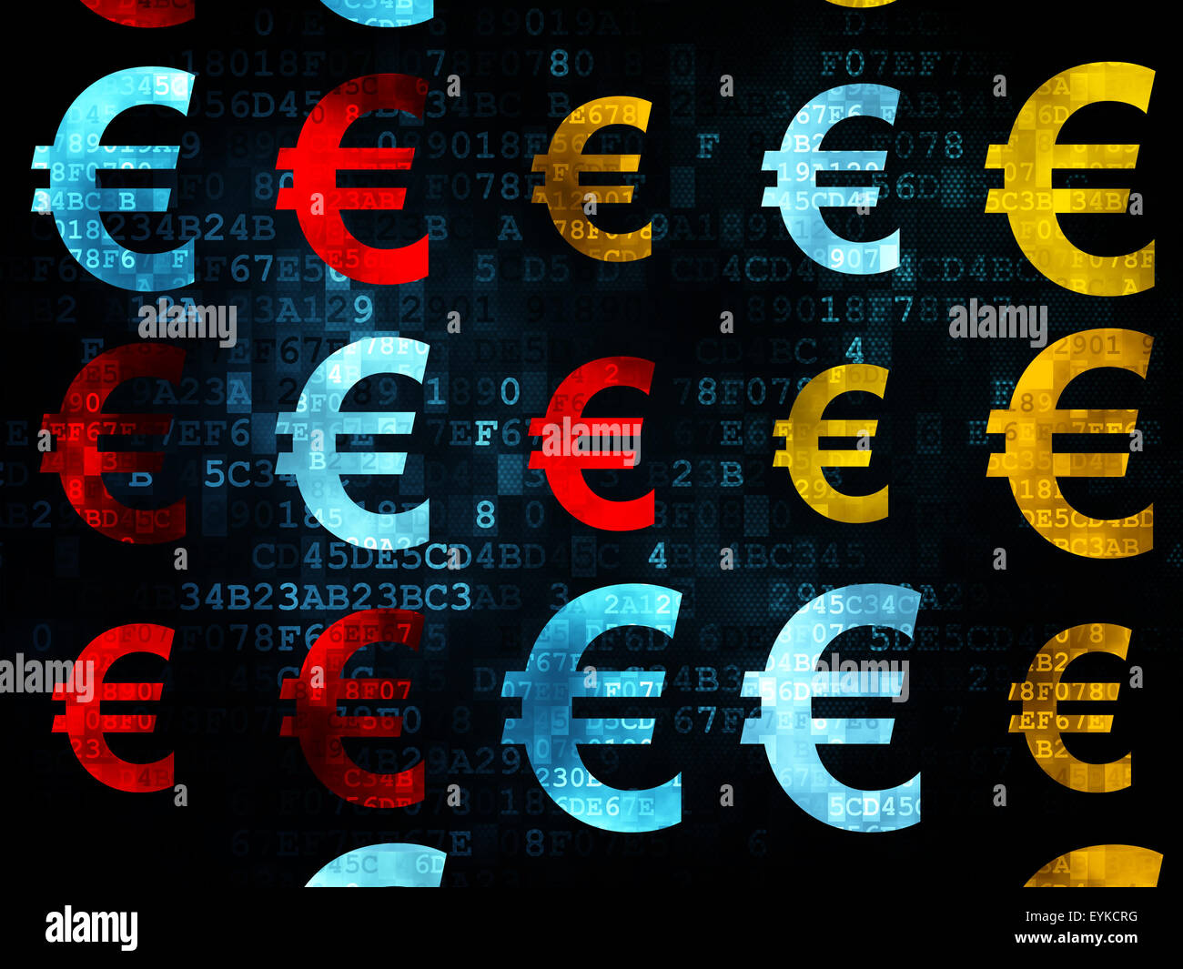 Banking concept: Euro icons on Digital background Stock Photo - Alamy