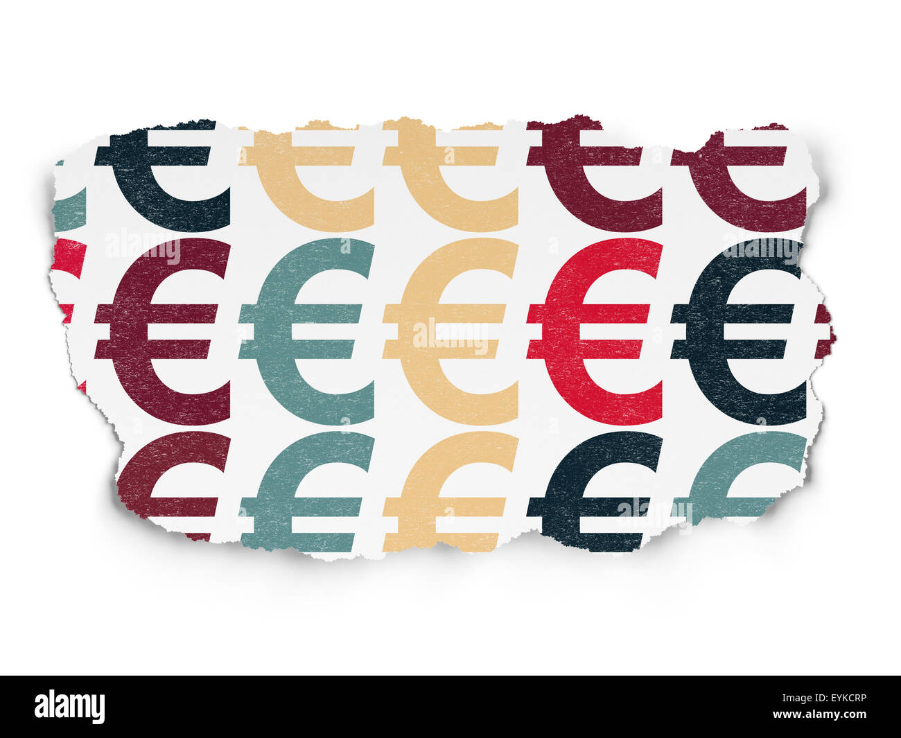 Currency concept: Euro icons on Torn Paper background Stock Photo - Alamy