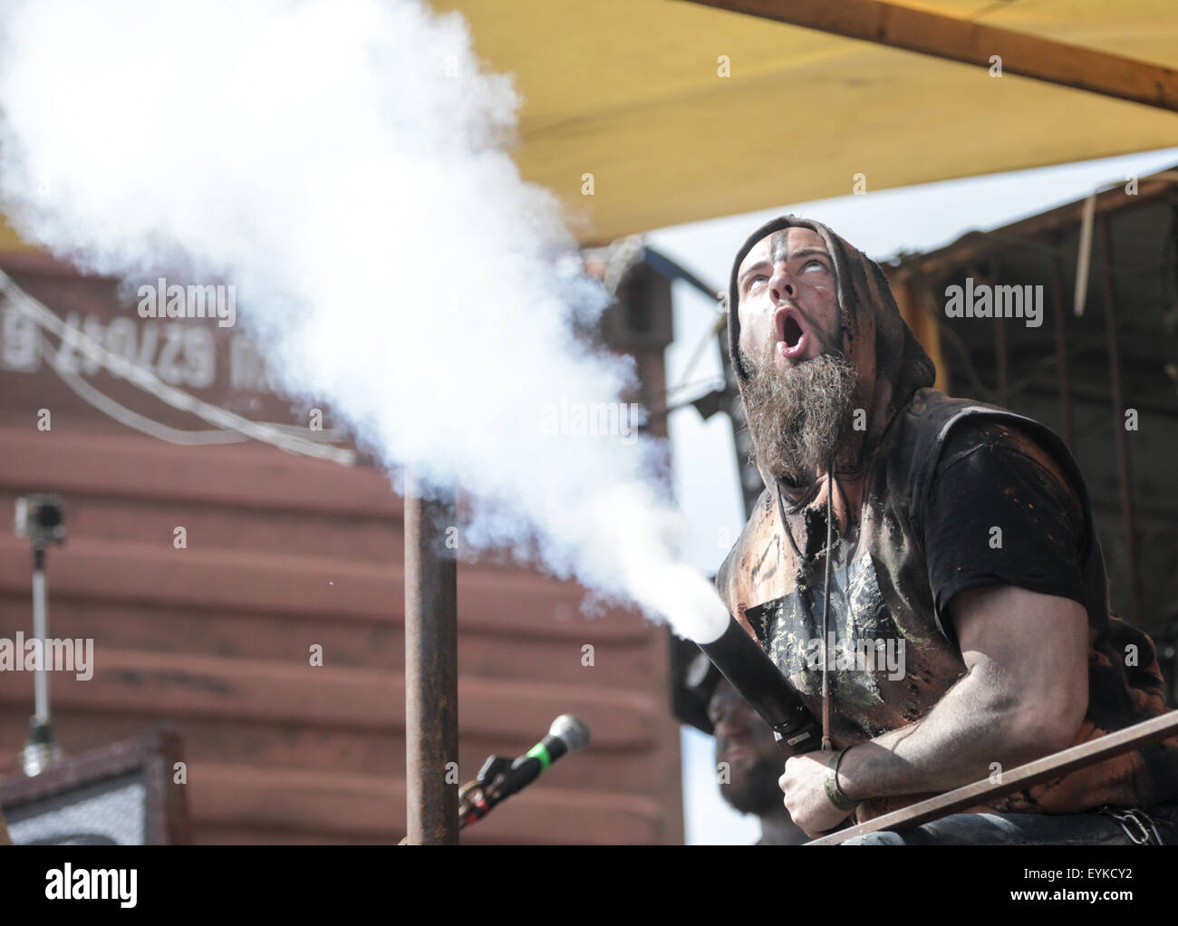 Wacken, Germany. 31st July, 2015. Basstard Beckert, singer with the ...