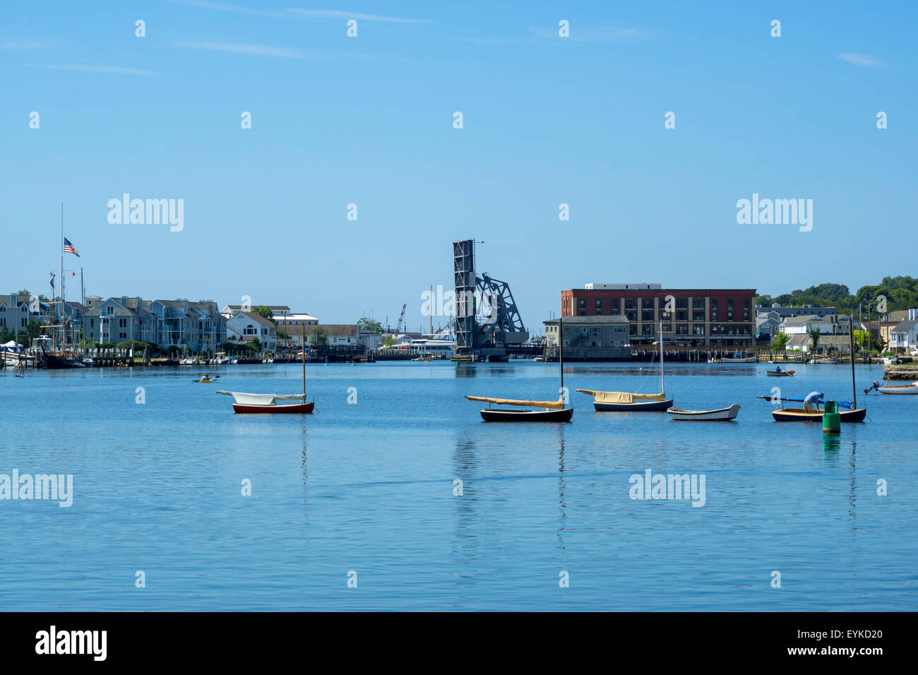 The Mystic River Drawbridge is clearly visible in this photograph ...