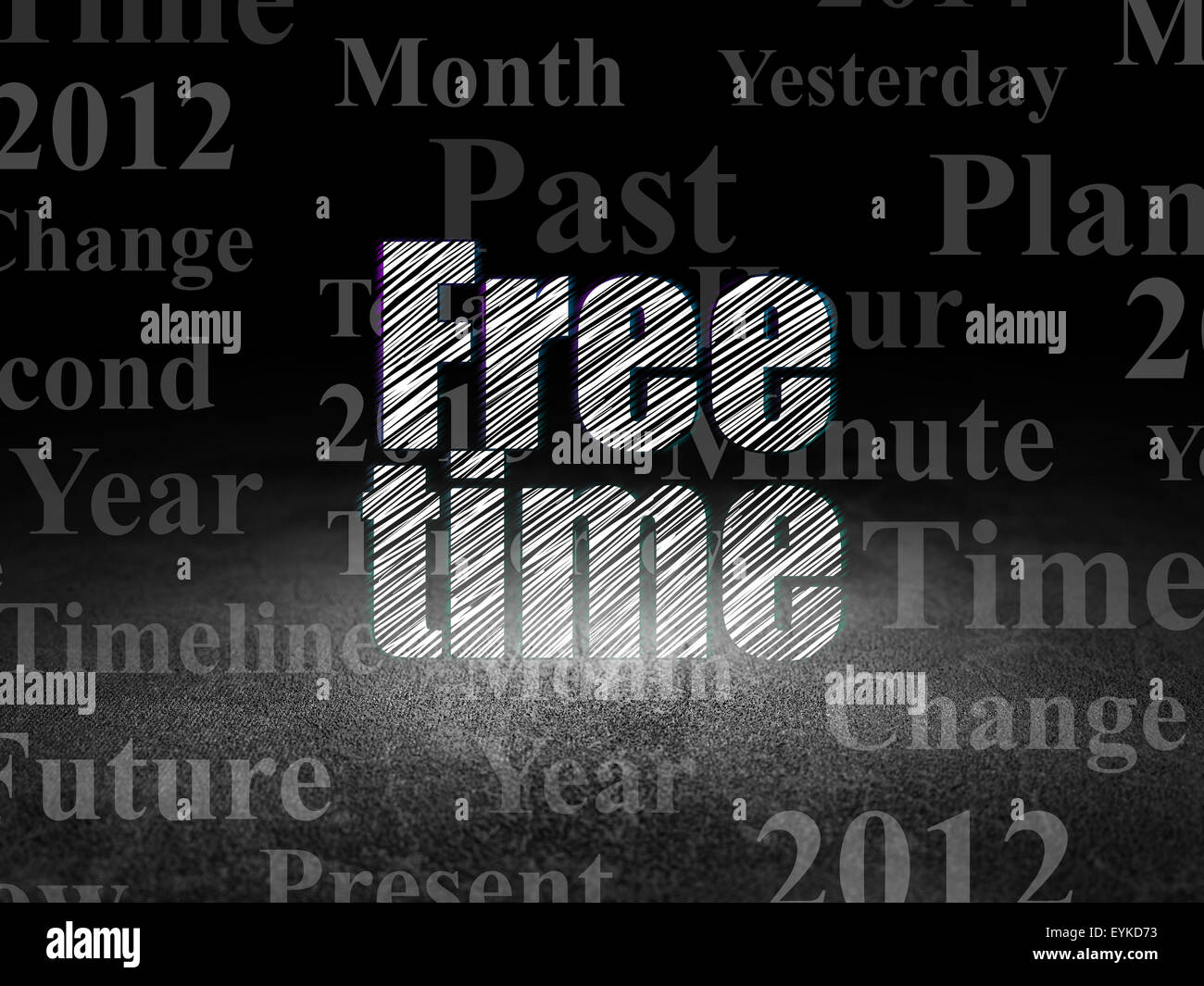 Timeline concept: Free Time in grunge dark room Stock Photo - Alamy