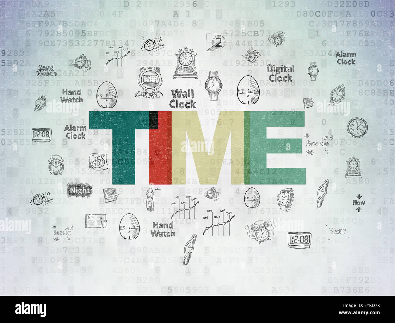 Timeline concept: Time on Digital Paper background Stock Photo - Alamy