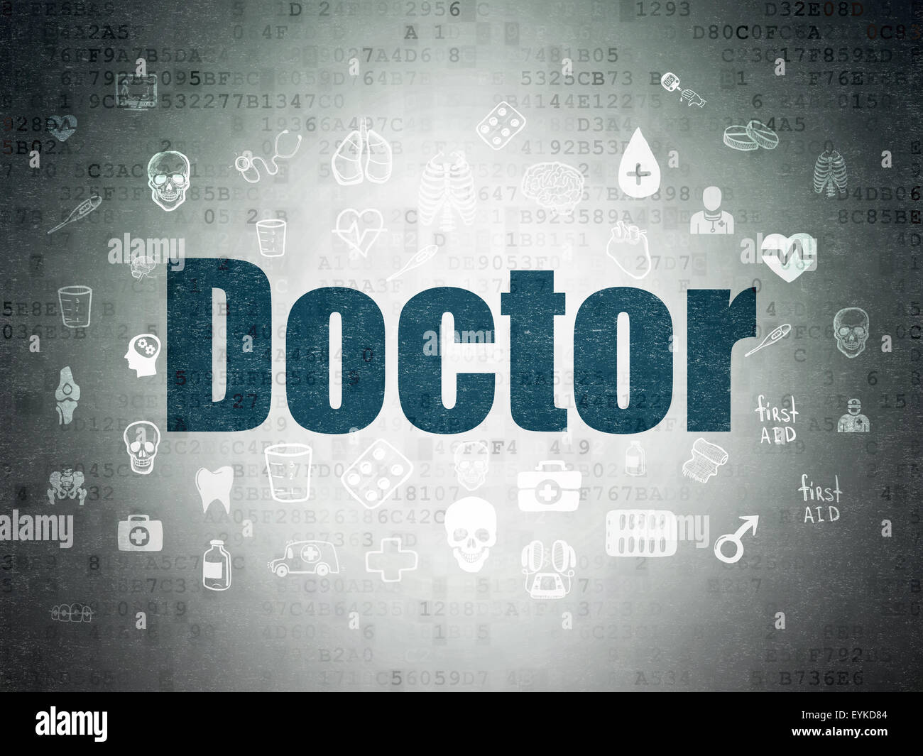 Healthcare concept: Doctor on Digital Paper background Stock Photo - Alamy