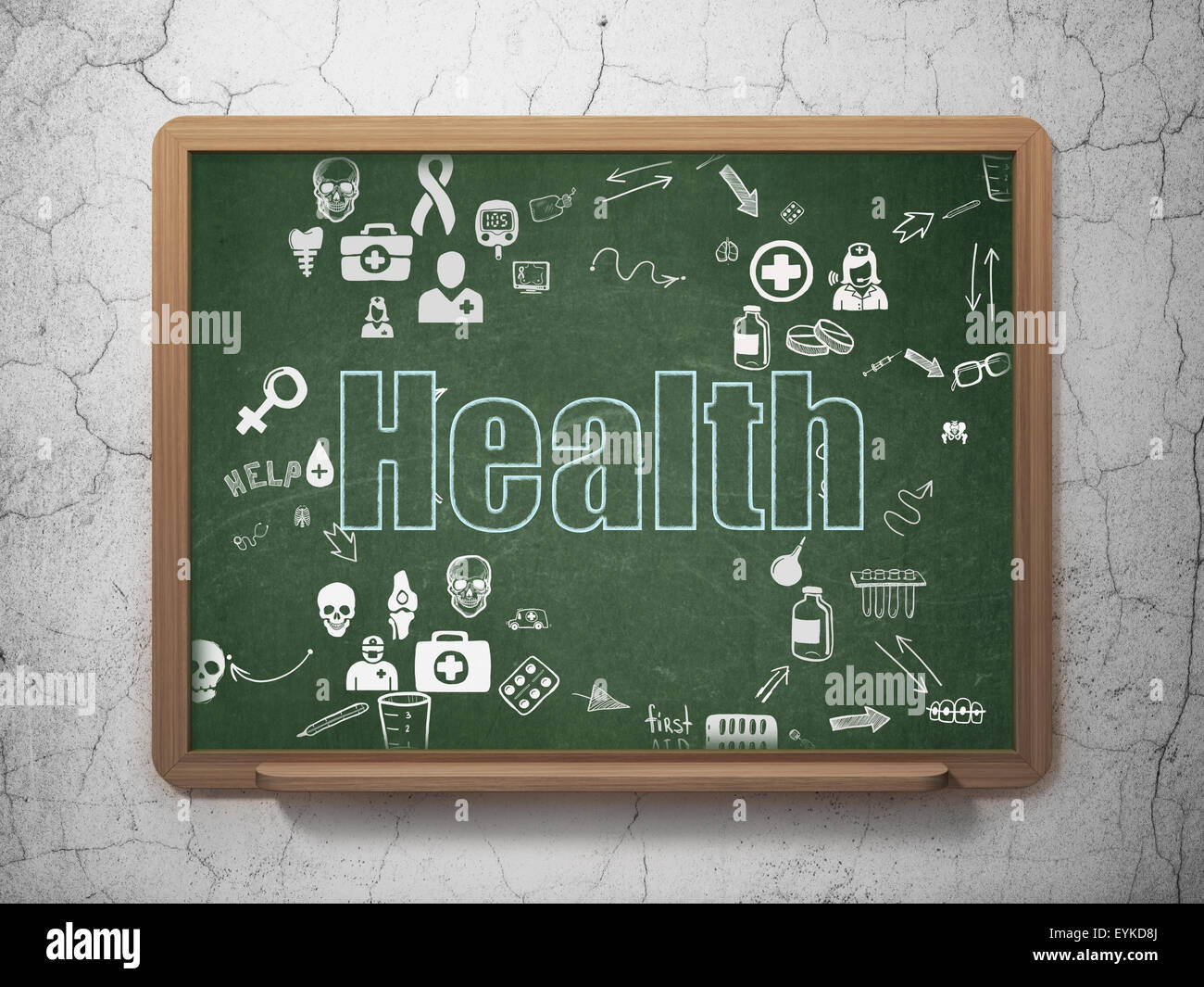 Healthcare concept: Health on School Board background Stock Photo - Alamy