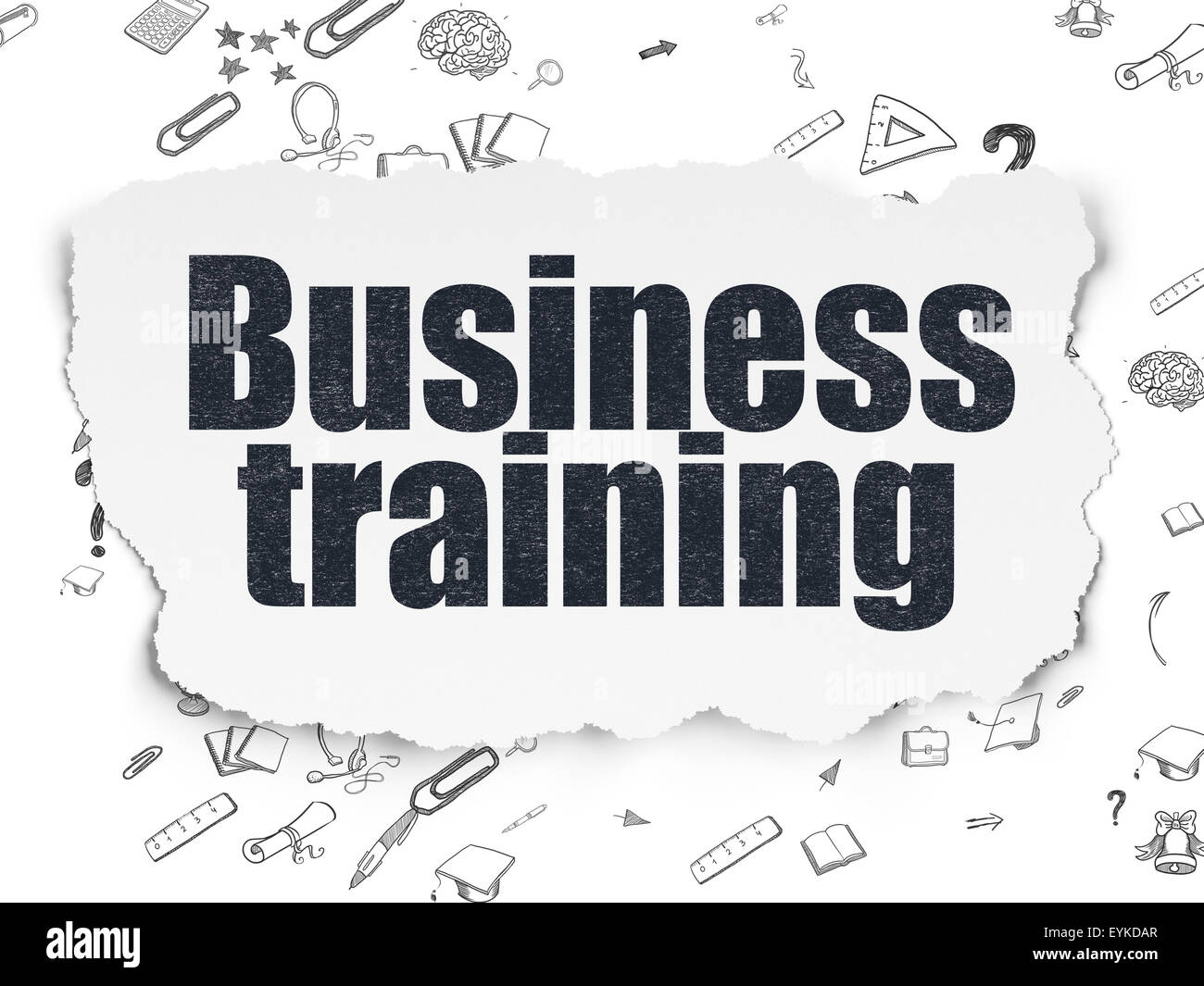 Learning concept: Business Training on Torn Paper background Stock ...