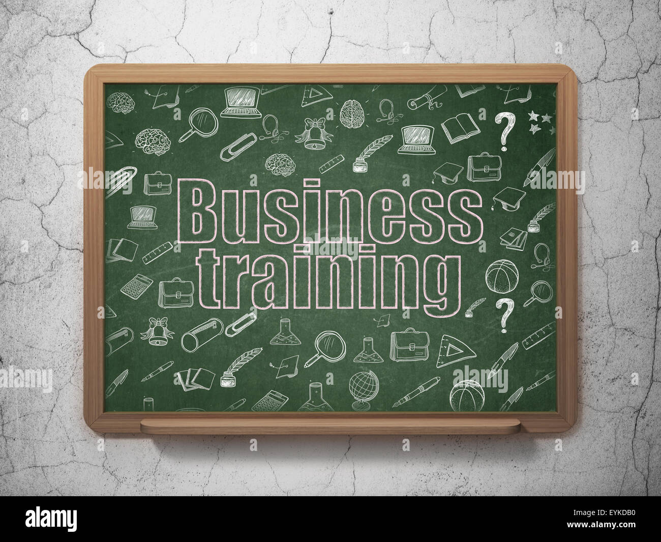 Studying concept: Business Training on School Board background Stock ...