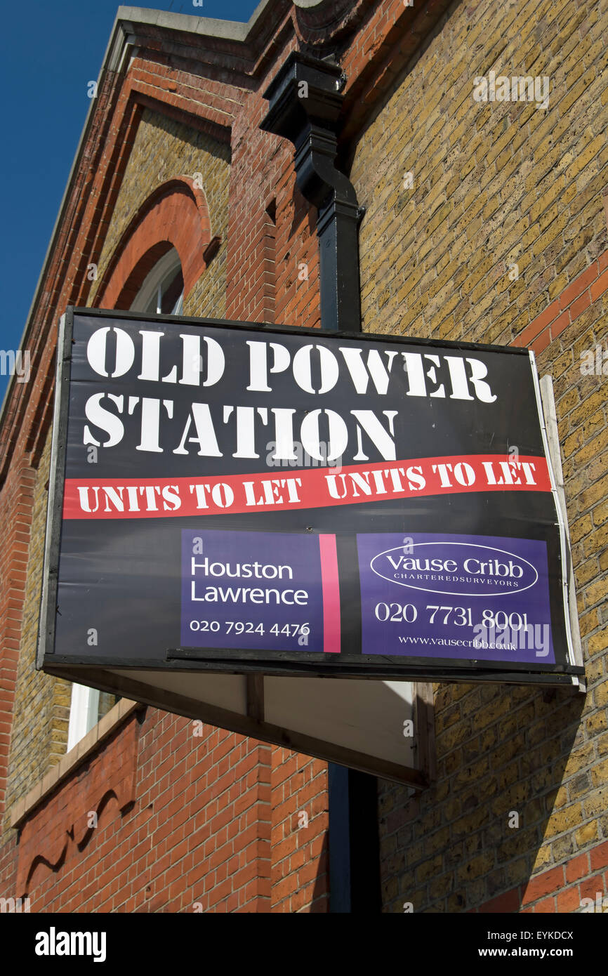 estate agents sign advertising units to let at the old power station ...