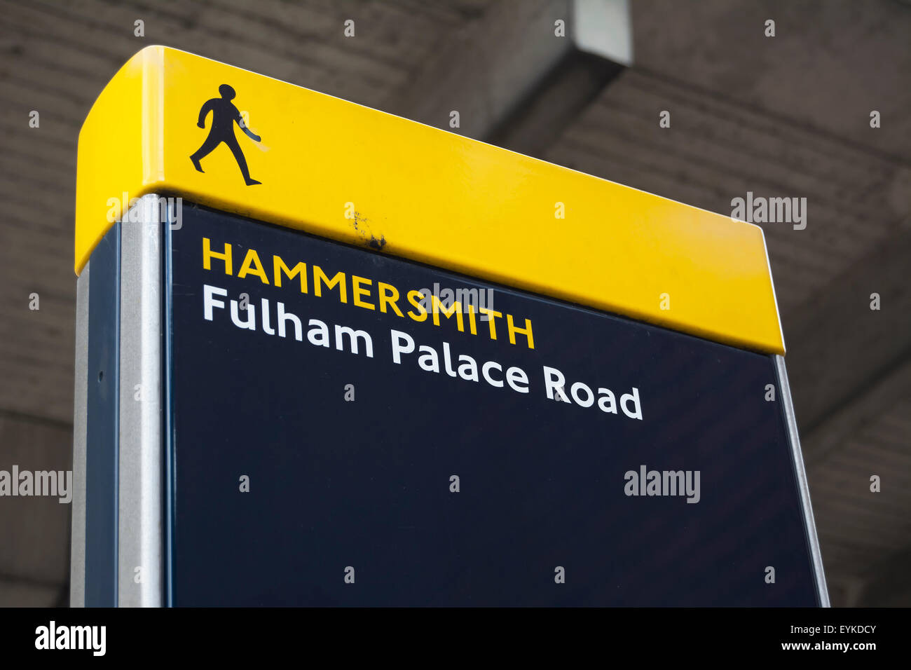 pillar sign marking fulham palace road, hammersmith, london, england ...