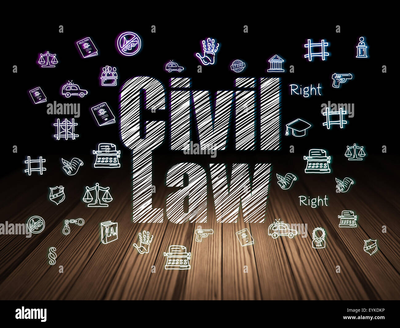 Law concept: Civil Law in grunge dark room Stock Photo - Alamy