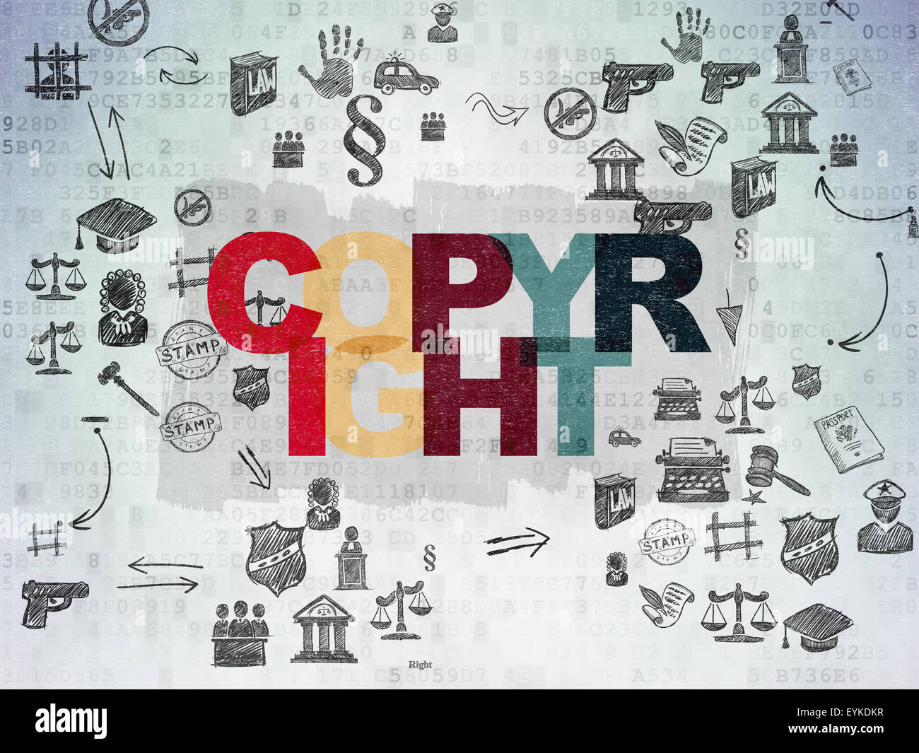 Law concept: Copyright on Digital Paper background Stock Photo - Alamy