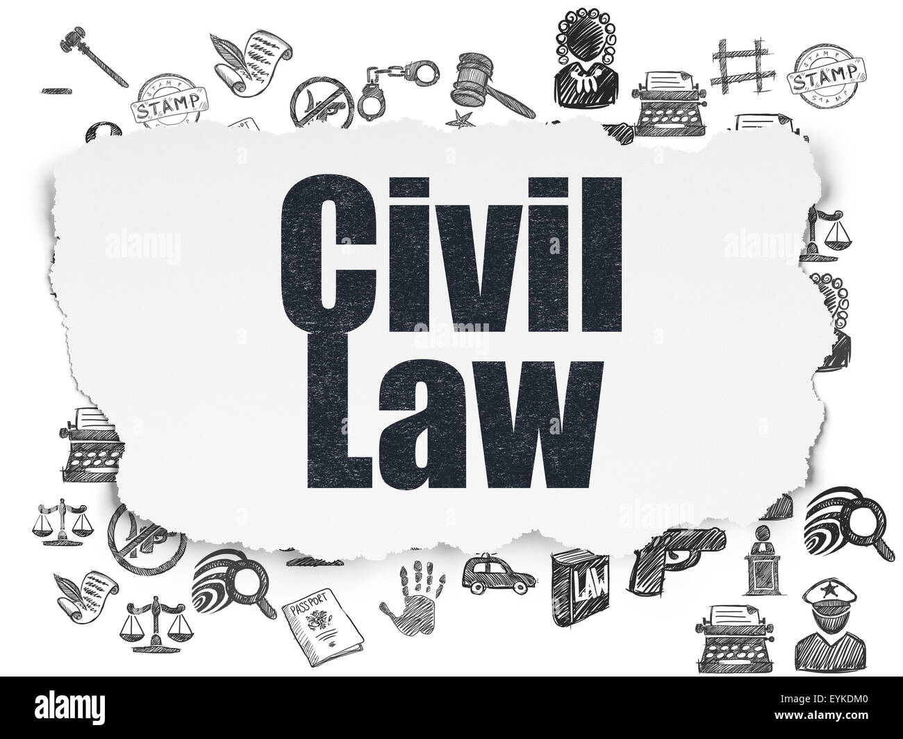 Law concept: Civil Law on Torn Paper background Stock Photo - Alamy