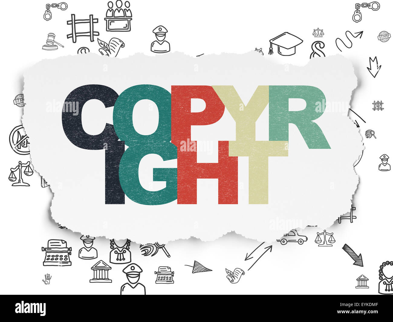 Law concept: Copyright on Torn Paper background Stock Photo - Alamy