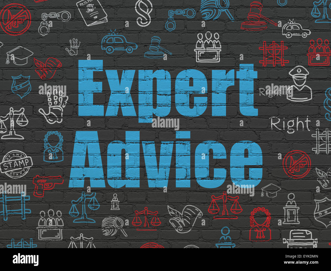 Law concept: Expert Advice on wall background Stock Photo - Alamy