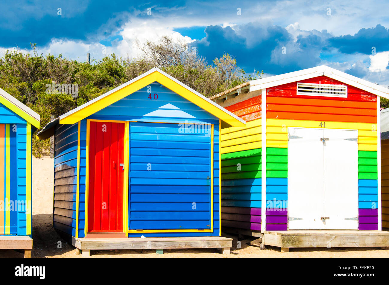 Brighton bathing boxes at Melbourne, Australia Stock Photo - Alamy
