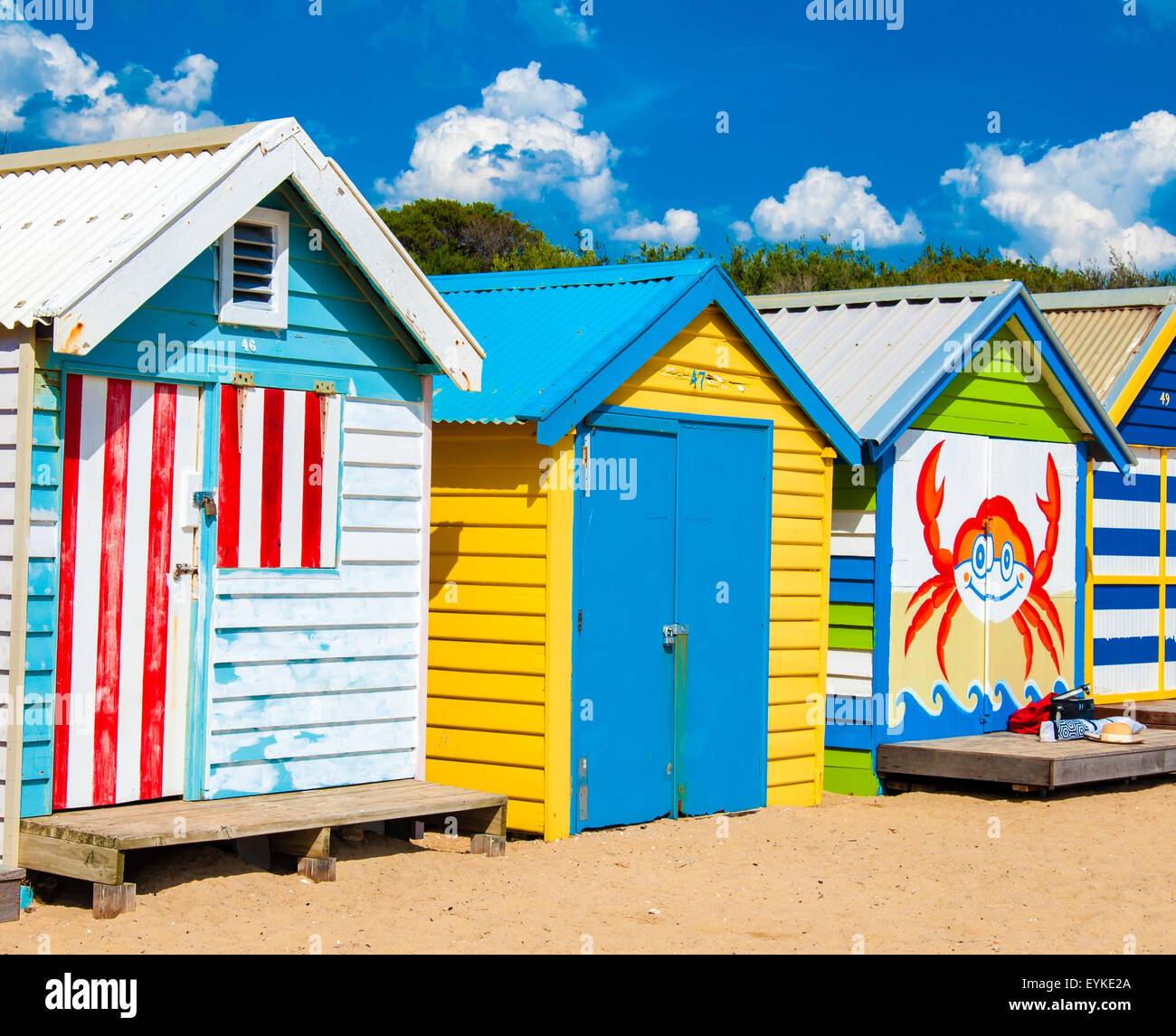 Brighton bathing boxes at Melbourne, Australia Stock Photo - Alamy
