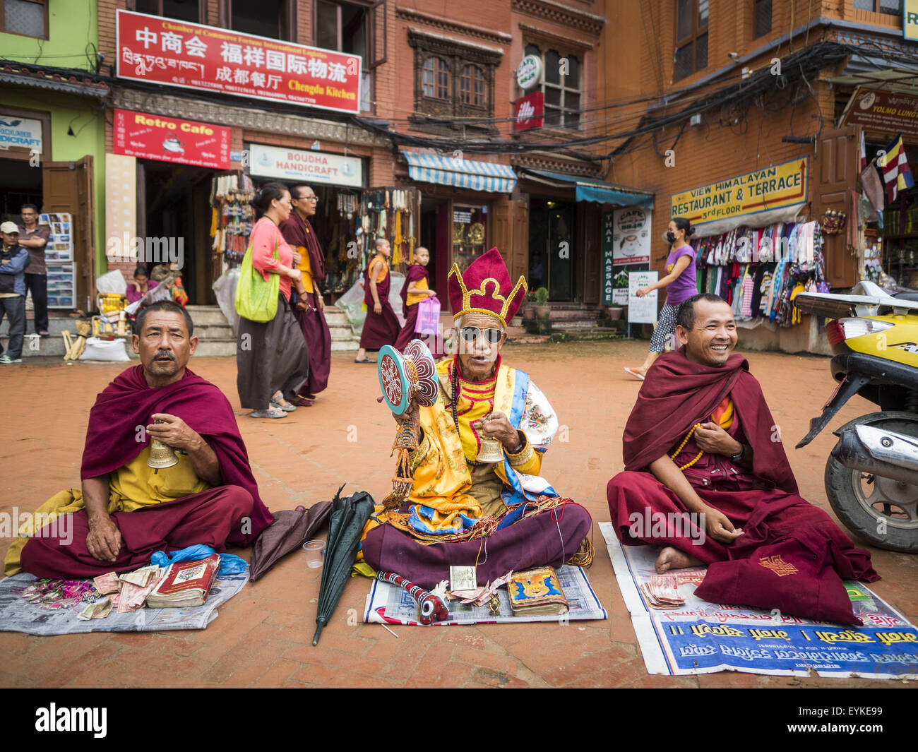 Kathmandu, Nepal. 31st July, 2015. Tibetan Buddhist monks play ...