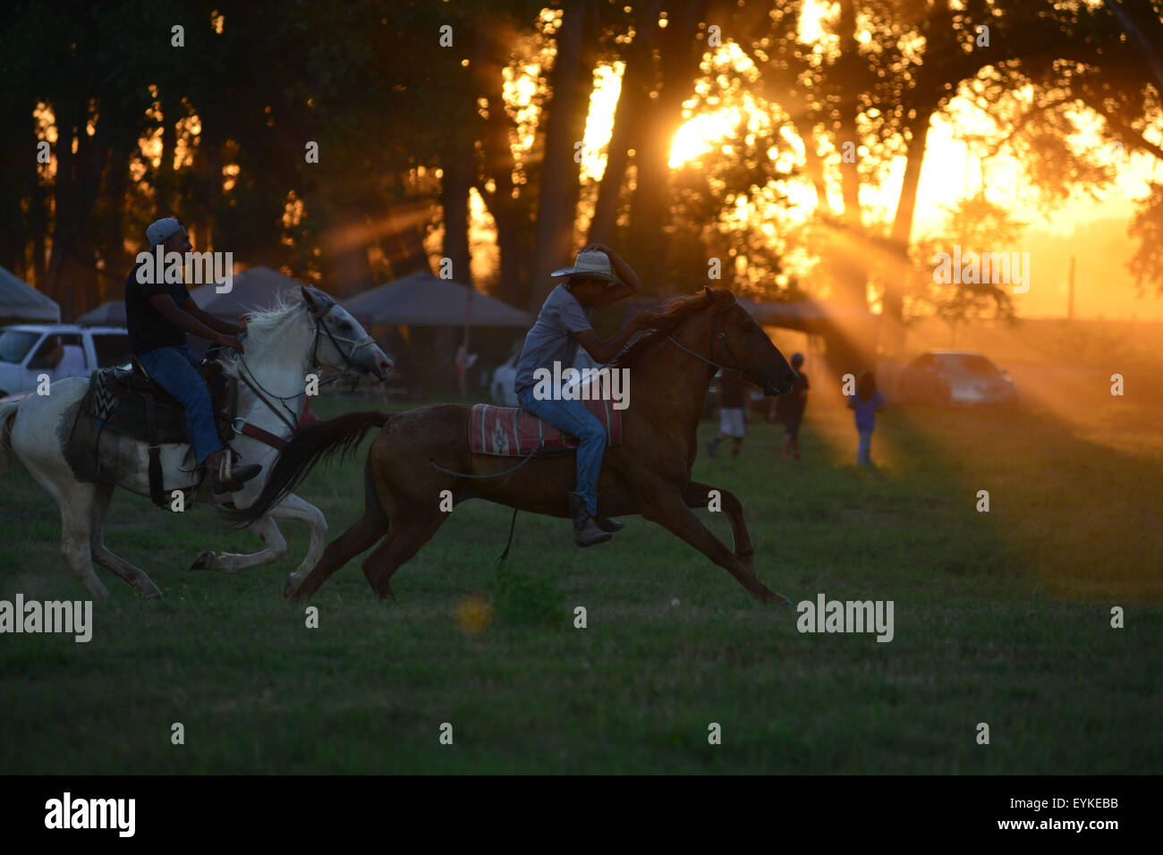 July 30, 2015 - Pine Ridge Reservation, South Dakota, US - Two young ...