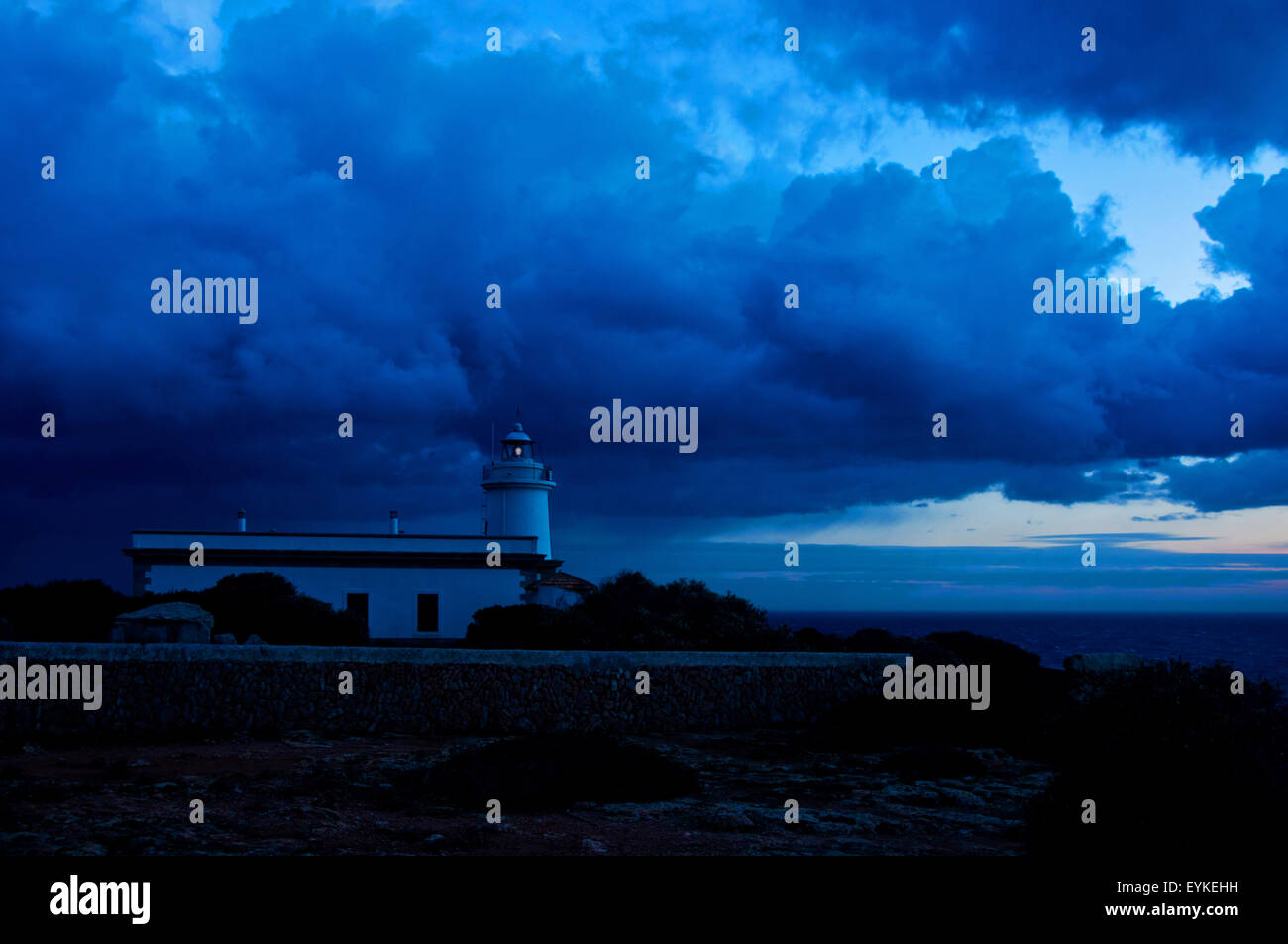 Lighthouse at Cap Blanc, island of Majorca Stock Photo - Alamy