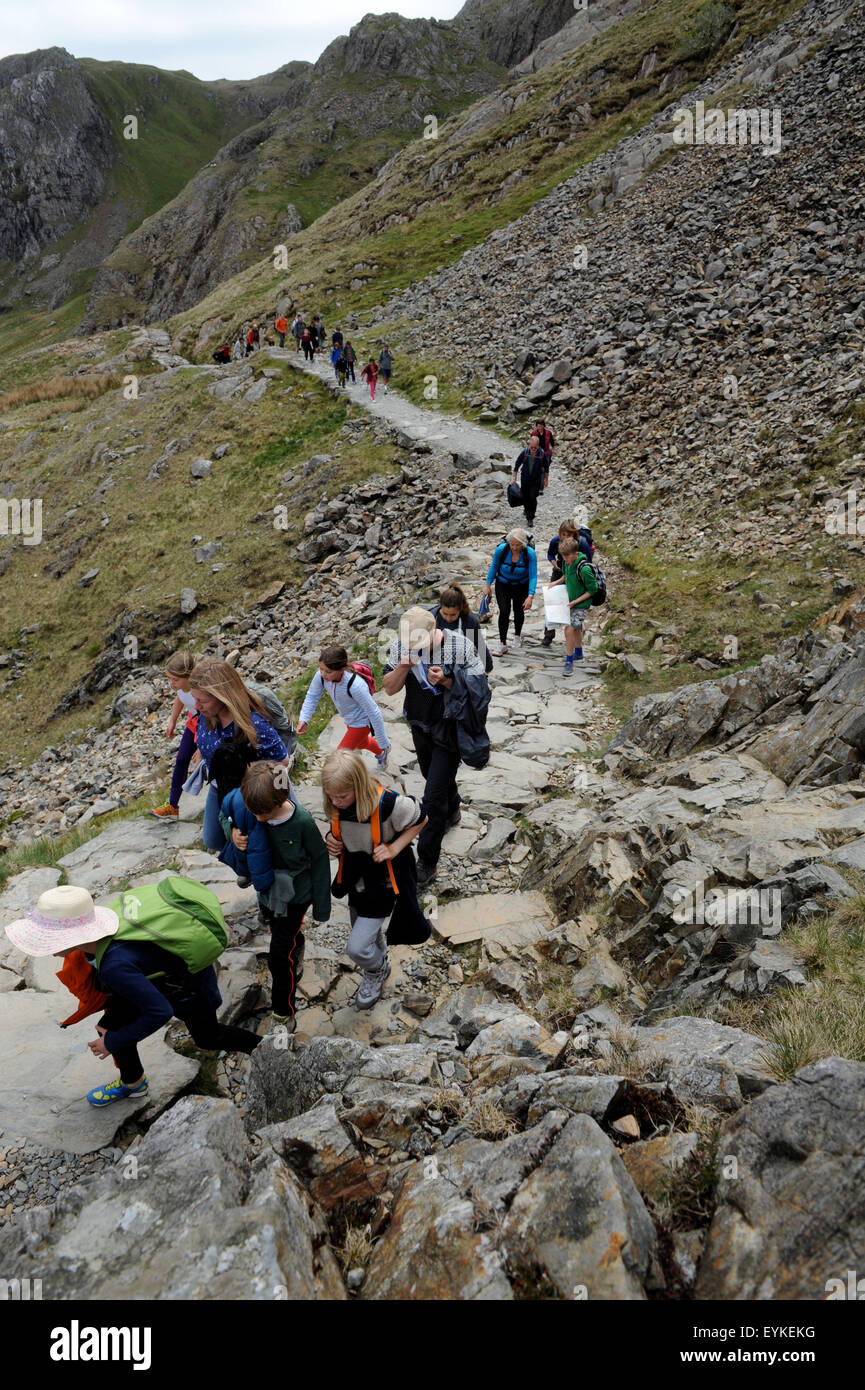 Group of friends climbing Snowdonia, Wales Stock Photo - Alamy