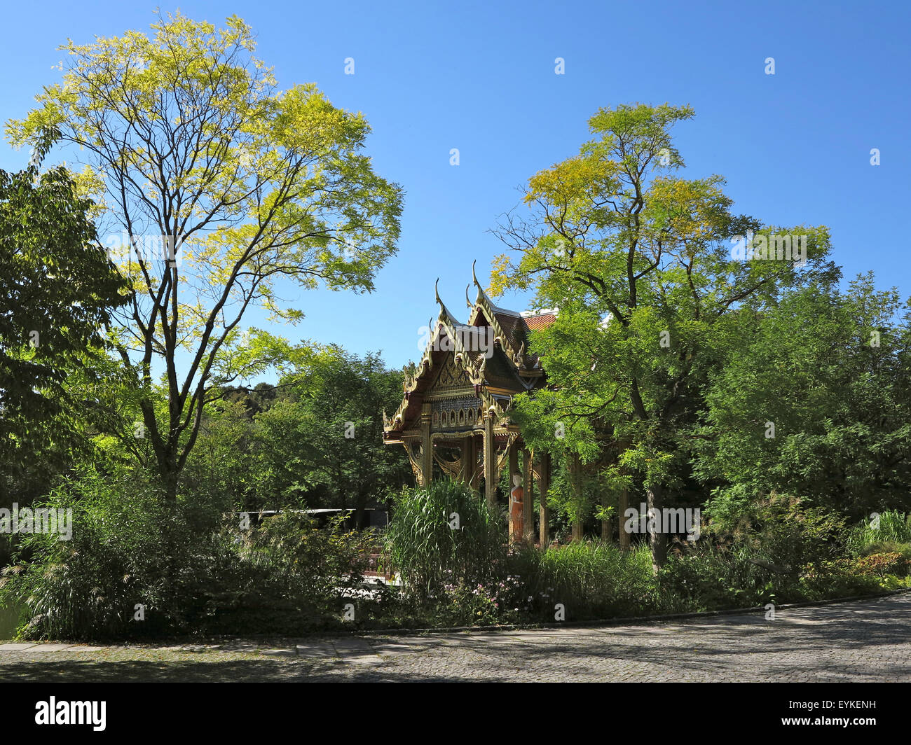 Germany, Upper Bavaria, Munich, west park, Thai Sala temple Stock Photo ...