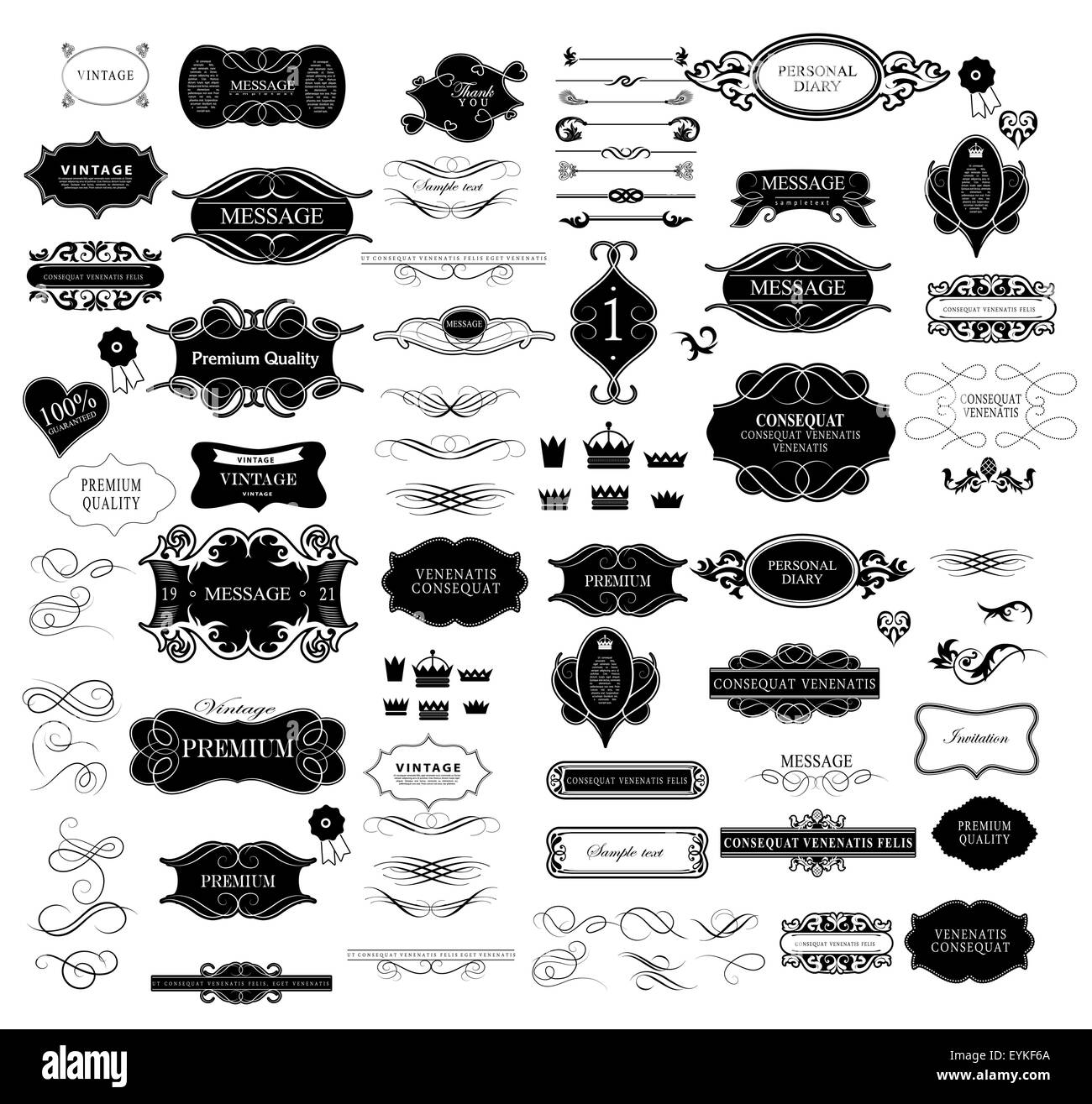 Set of calligraphic elements for design Stock Vector Image & Art - Alamy