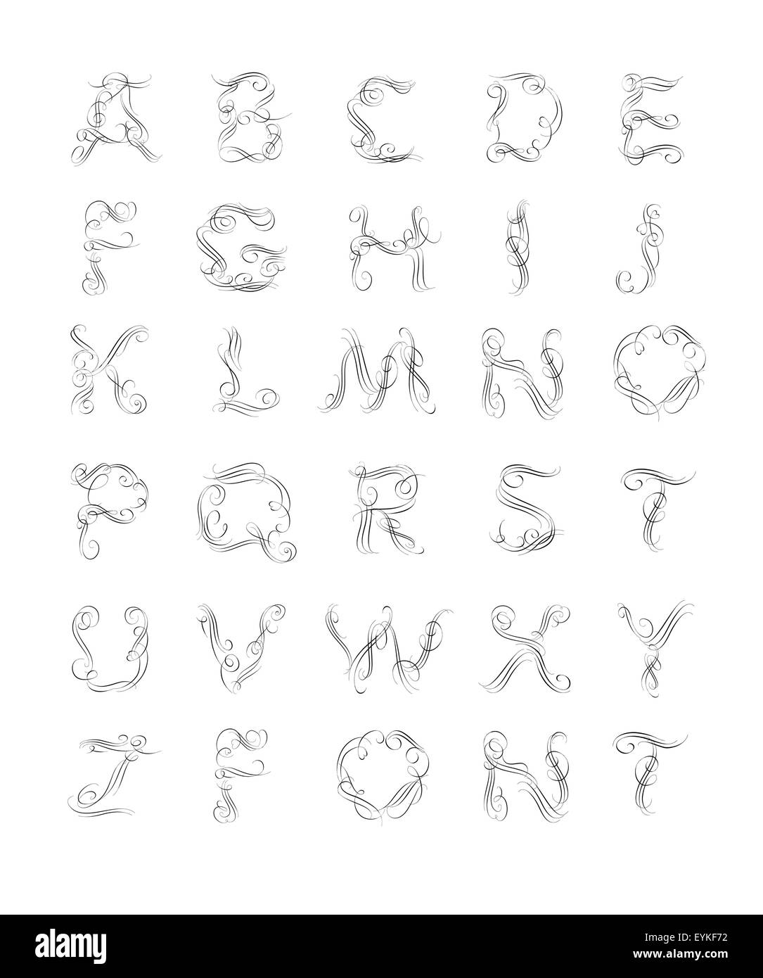 Calligraphic alphabet. Design elements Stock Vector Image & Art - Alamy